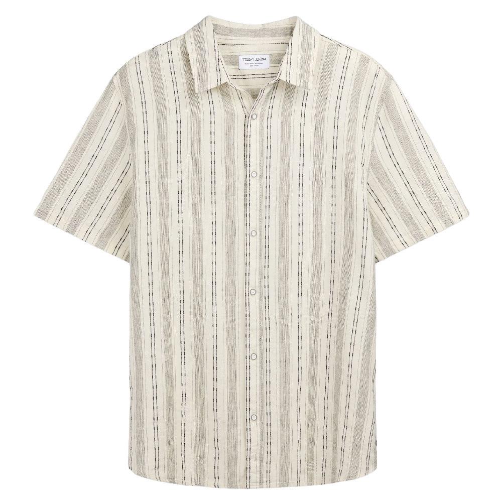 Chemise en lin Beige Clair Homme Teddy Smith Pietro Stripe | Déstockage ...
