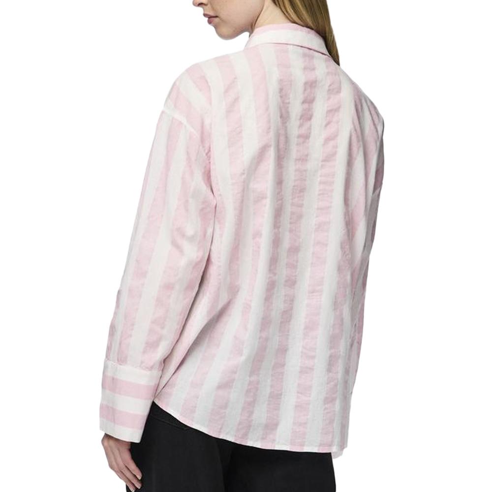 Chemise Rose à Rayures Femme Pieces Liva | Espace des marques