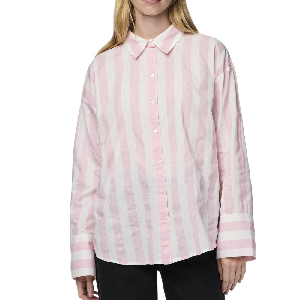 Chemise Rose à Rayures Femme Pieces Liva | Espace des marques
