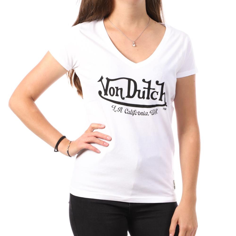 T-shirt Blanc Femme Von Dutch Jenn | Espace des marques